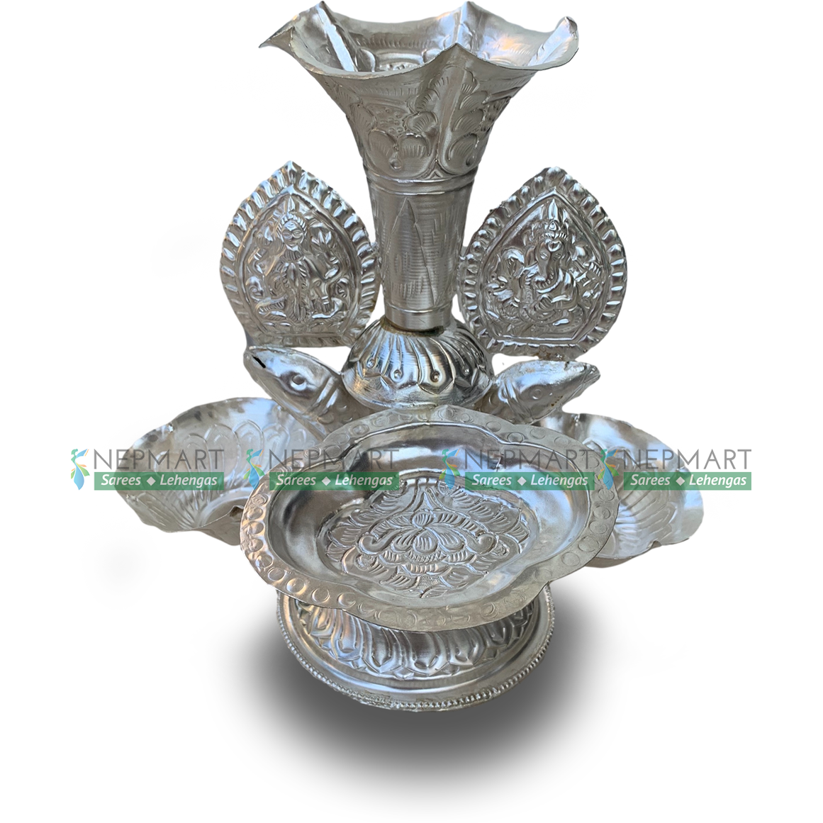 Silver Plated Tika Dani – Nepmart | Your Saree & Lehenga Shop